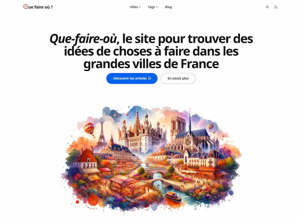 Que faire où - Accueil